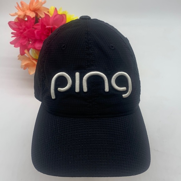 Ping | Accessories | Ping Black White Embroidered Golf Hat Cap ...